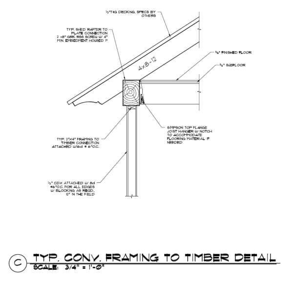 Stick Framing to Timber Frame Construction Detail - Timber Frame HQ
