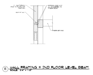 Exterior Stick Frame Wall and Timber Frame Beam