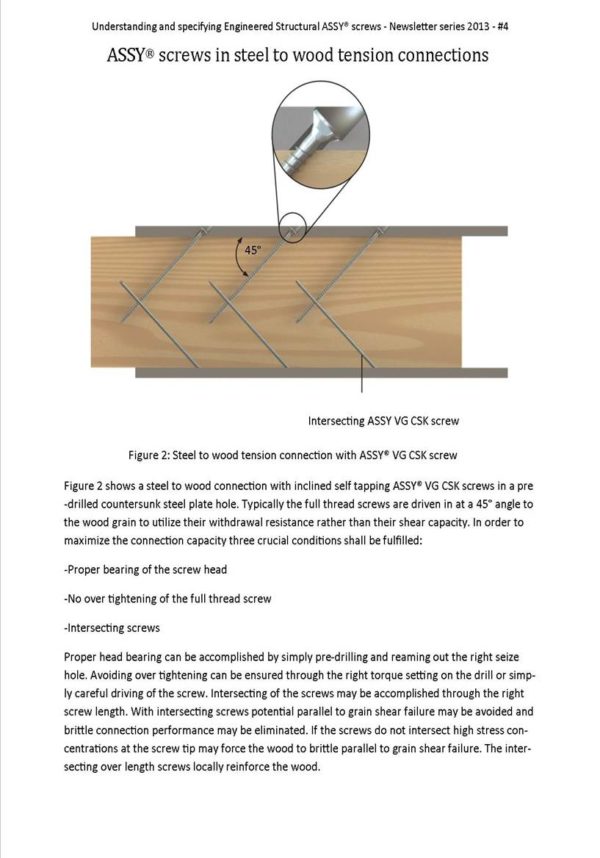 ASSY Screws in Steel to Wood Tension Connections