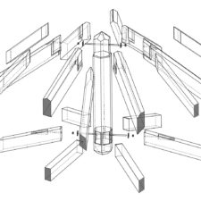 Hexagonal Timber Frame Boss Pin Detail
