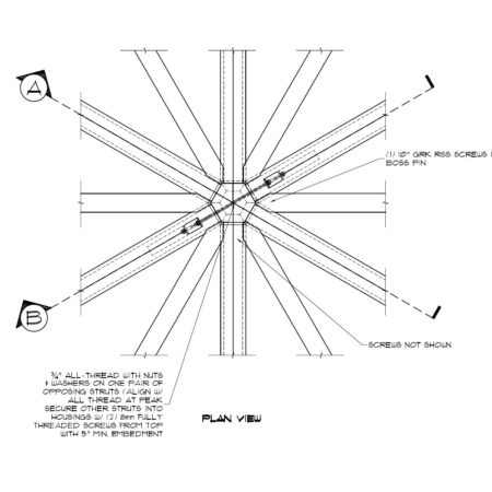 Hexagonal Timber Frame Boss Pin Detail
