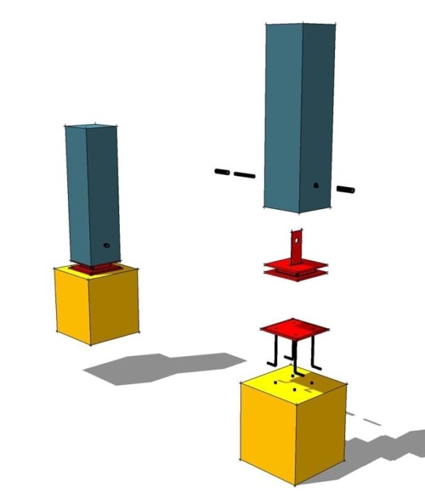 Welded Steel Knife Plate to Timber Post - Timber Frame HQ