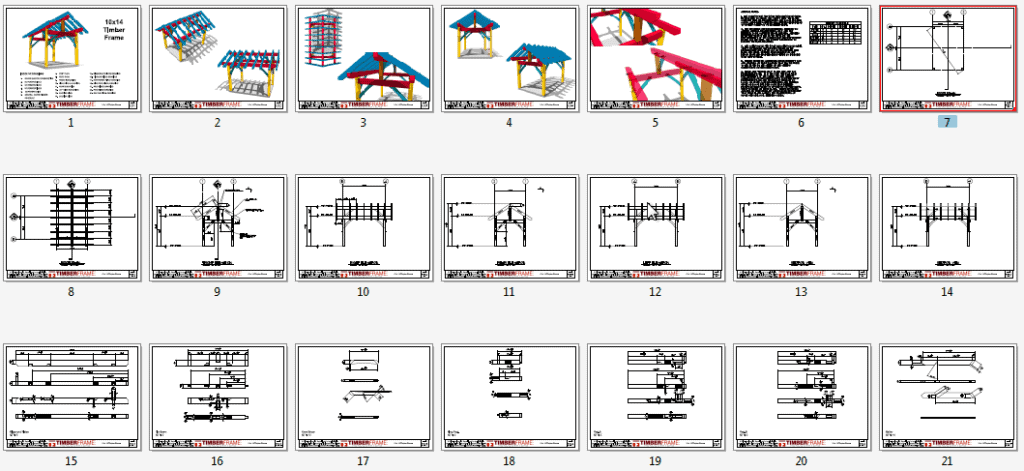10x14 King Post Plan - Timber Frame HQ
