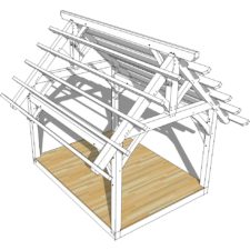 16x16 King Post Plan - Timber Frame HQ
