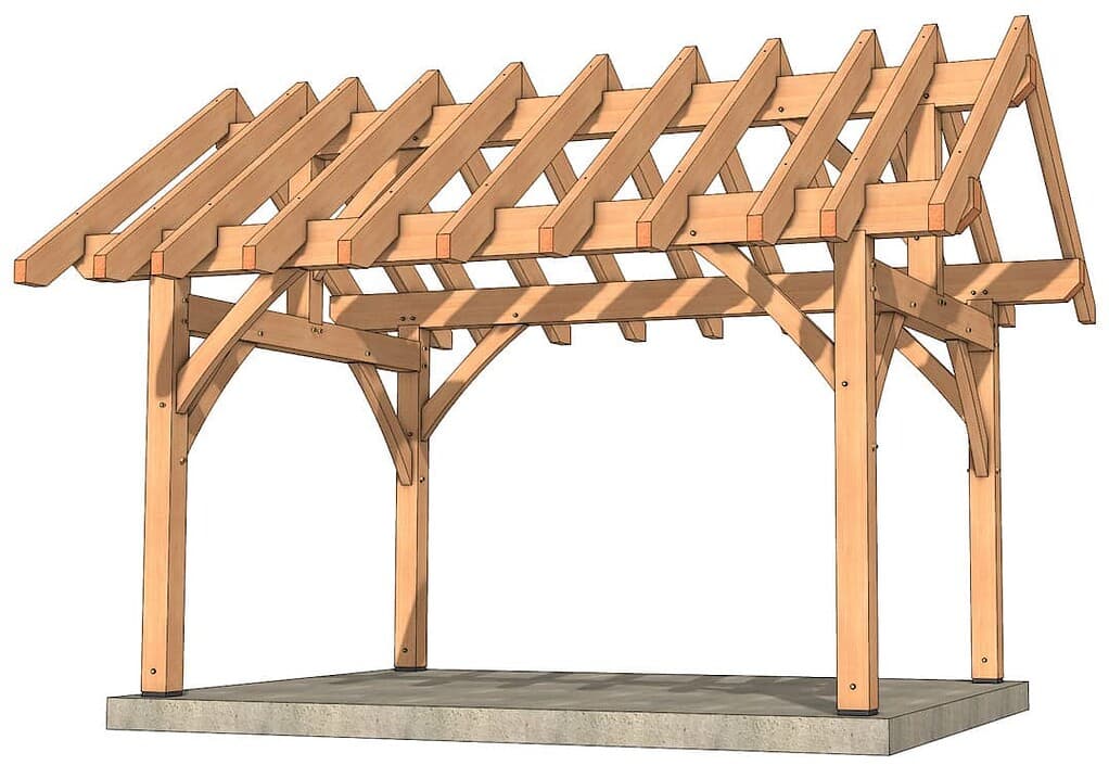 12×16 Timber Frame King Post Plan - Timber Frame HQ