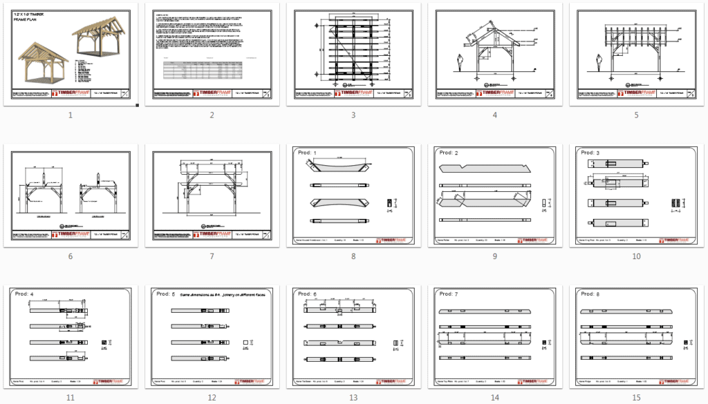 12x16 Timber Frame Plan - Timber Frame HQ