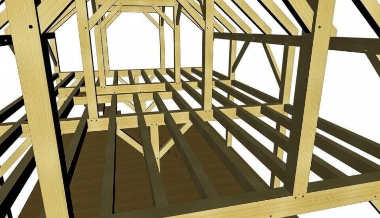 24×36 Heavy Timber Barn Plan - Timber Frame HQ