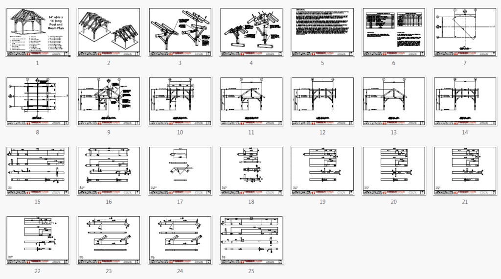 14x14 Post and Beam Plan - Timber Frame HQ