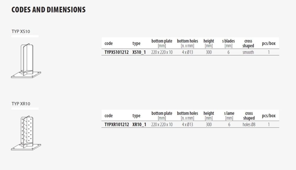 TYP XR10 – Cross-shaped post base - Timber Frame HQ