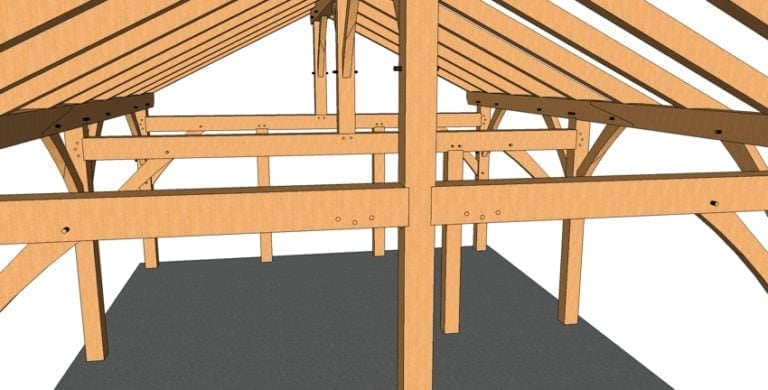 20x24 King Post Timber Frame - Timber Frame HQ