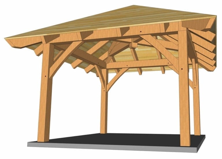 12x12 Timber Frame Gazebo Plan - Timber Frame HQ