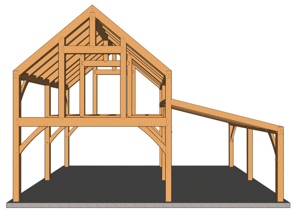 30x24 Heavy Timber Cabin with Loft - Timber Frame HQ