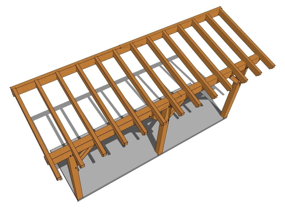 Timber Frame Shed Roof Porch Plan Timber Frame Hq