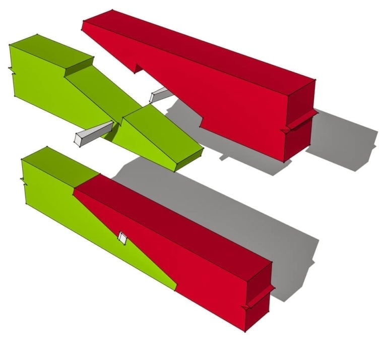Under Squinted Stop Splayed Scarf Joint With Table and Wedge - Timber ...