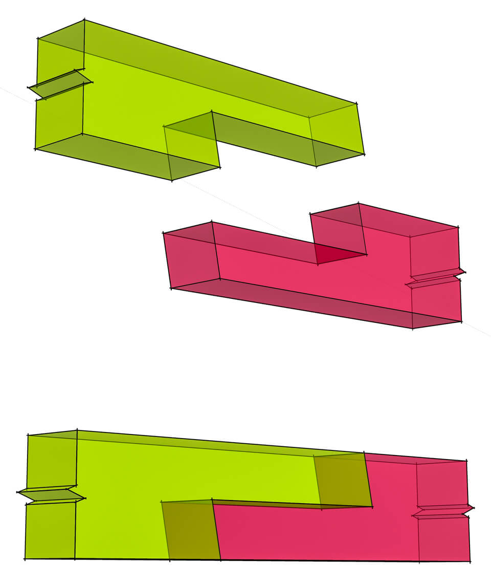 Under Squinted Half Lap Joint - Timber Frame HQ