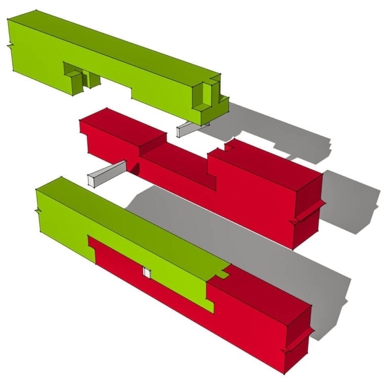 Stop Bladed Scarf Joint With Cogs and Wedges - Timber Frame HQ