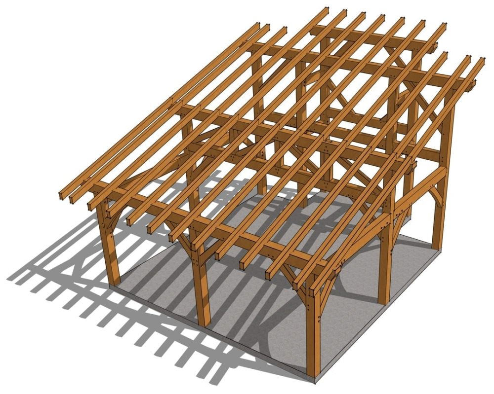 20×20 Lean-To Plan - Timber Frame HQ