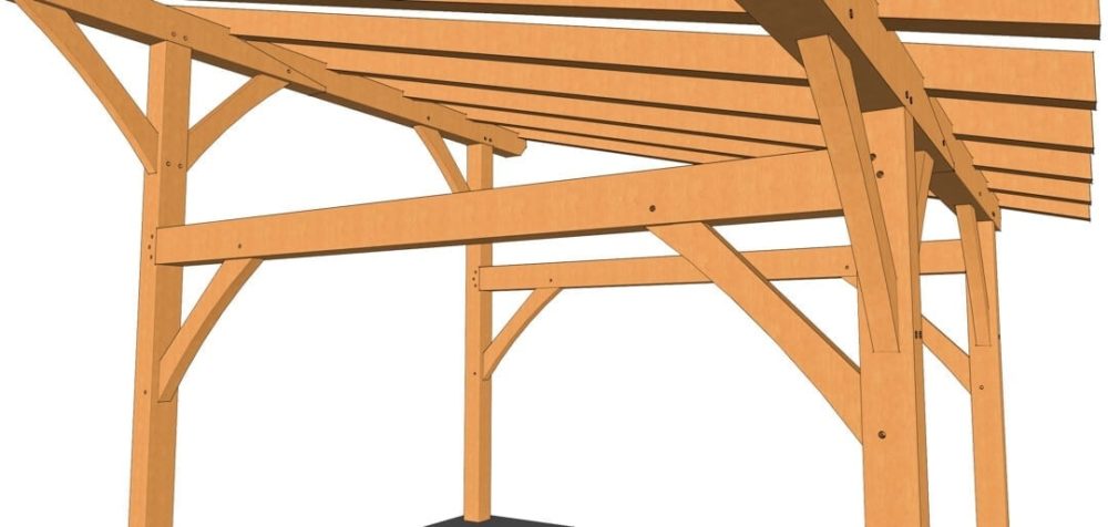 16x24 Timber Frame Shed Roof Plan - Timber Frame HQ