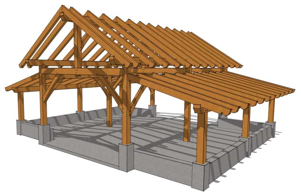 32x28 Timber Frame Monitor Barn - Timber Frame HQ