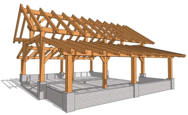 32x28 Monitor Barn - Timber Frame HQ
