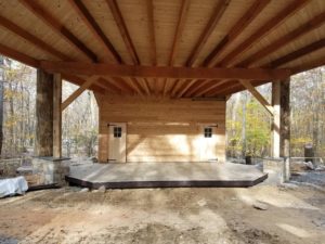 White Horse Construction Mixed Wood Amphitheater - Timber Frame HQ