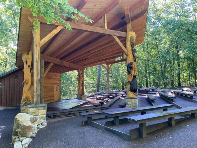 White Horse Construction Mixed Wood Amphitheater - Timber Frame HQ