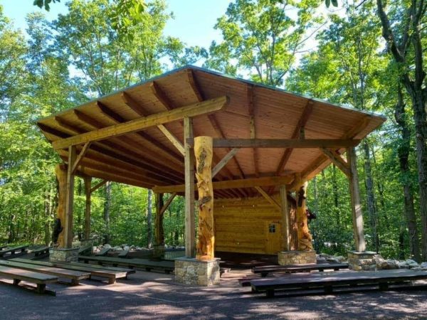White Horse Construction Mixed Wood Amphitheater - Timber Frame HQ