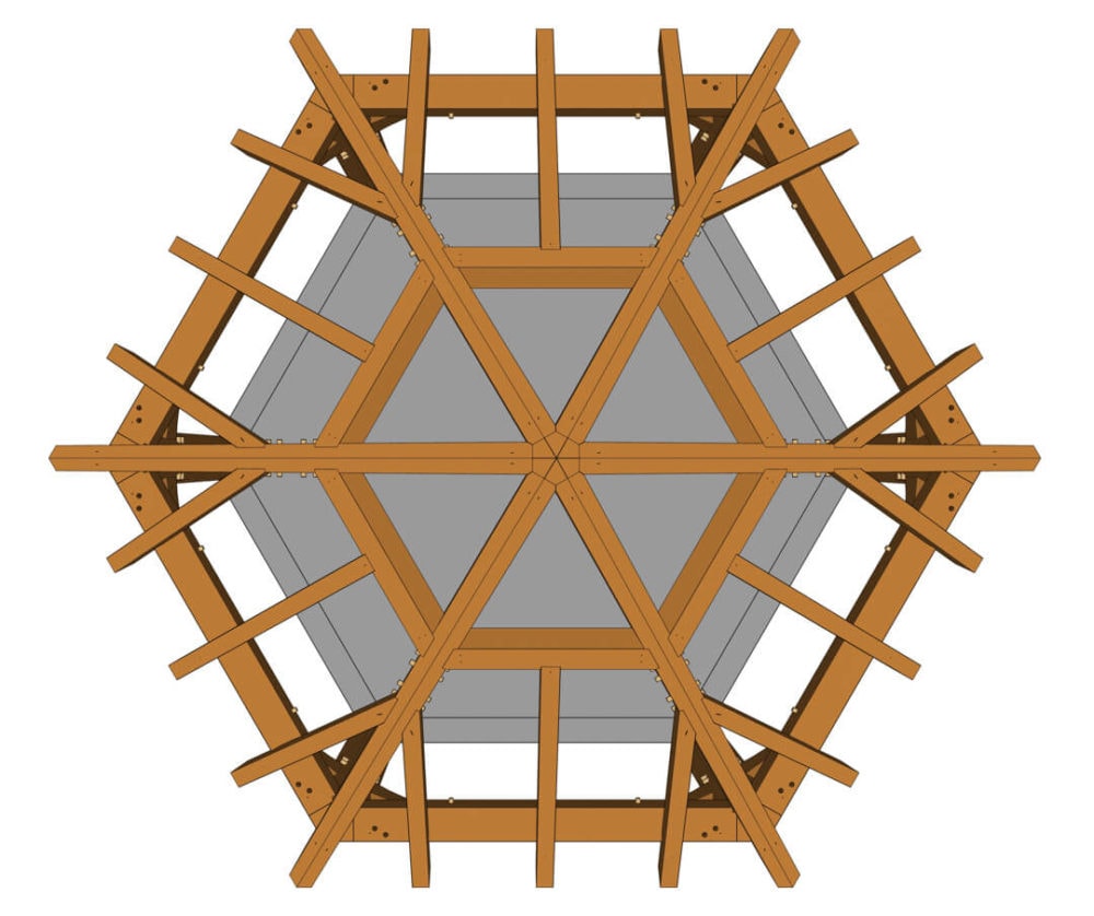 Hexagonal Pergola Plan - Timber Frame HQ