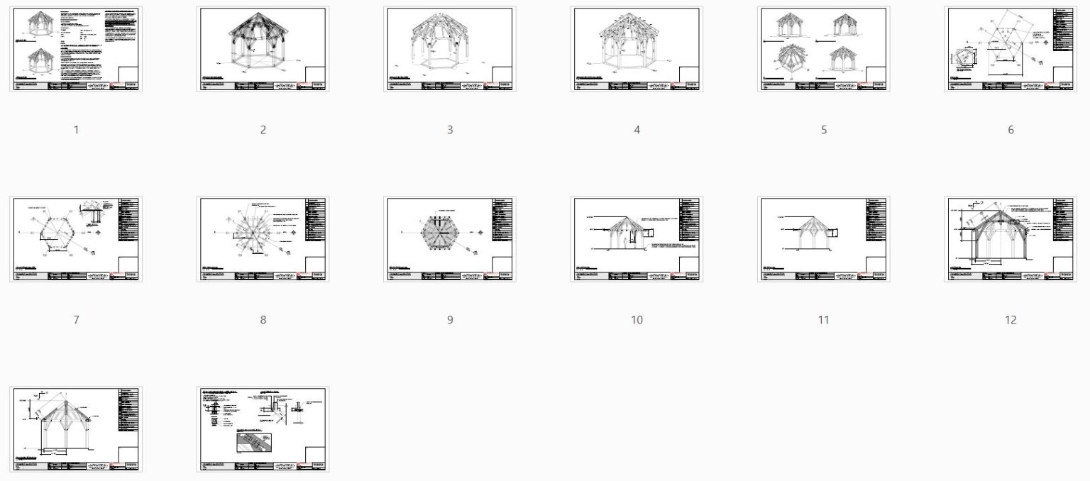 Hexagonal Pergola Plan - Timber Frame HQ