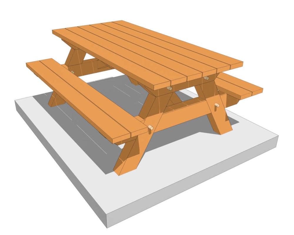 Timber Frame Picnic Table Plan - Timber Frame HQ