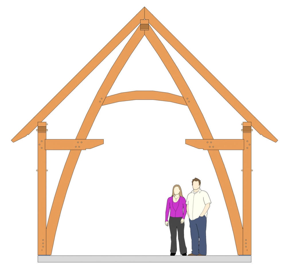 16×24 Cruck Timber Frame Plan - Timber Frame HQ
