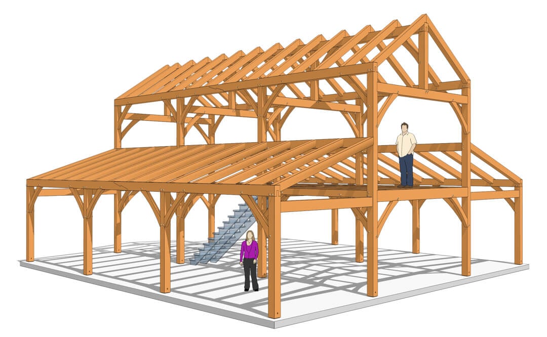40×42 Monitor Barn House - Timber Frame HQ