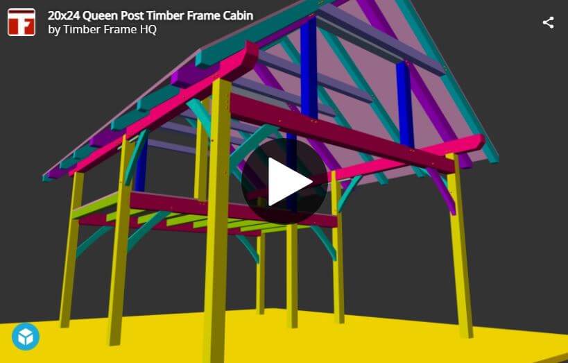 20x24 Timber Frame Plan with Loft - Timber Frame HQ