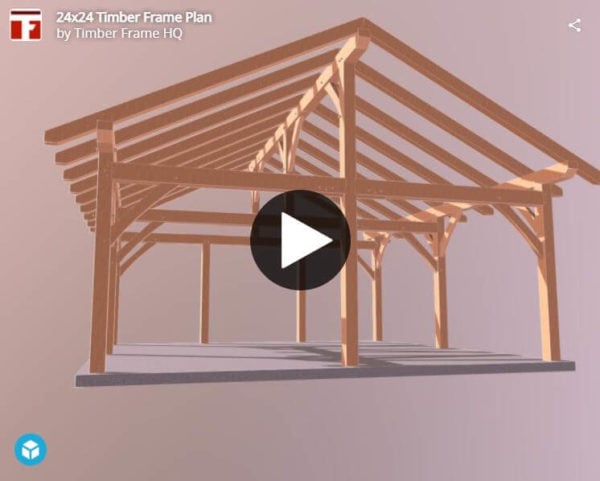 24×24 King Post Plan - Timber Frame HQ