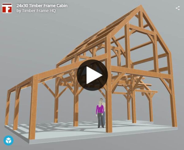 24x30 Timber Frame Cabin - Timber Frame HQ