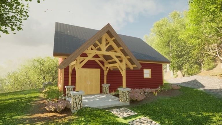 24×36 Saltbox Cabin - Timber Frame HQ