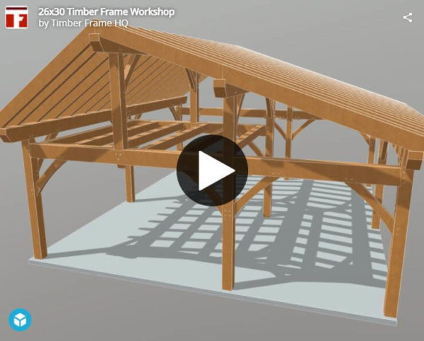 26x30 Timber Frame Workshop - Timber Frame HQ