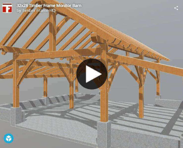 32x28 Timber Frame Monitor Barn - Timber Frame HQ