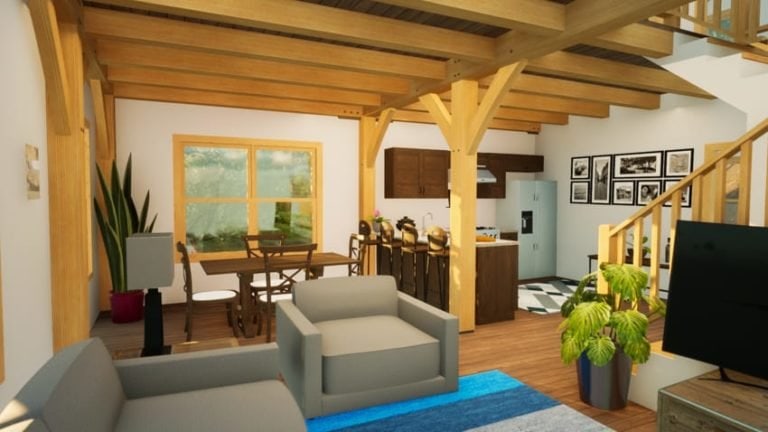 24×36 Saltbox Cabin - Timber Frame HQ