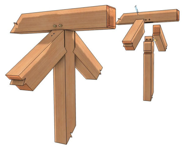 King Post Top Joinery - Timber Frame HQ