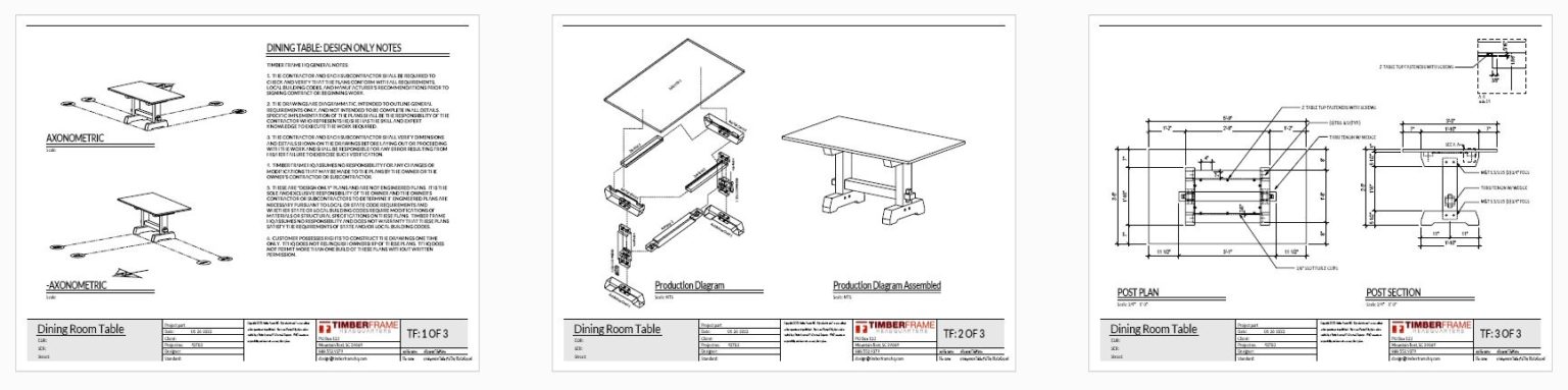 Timber Frame Dining Room Table Plan - Timber Frame HQ