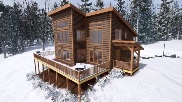 24×46 Shed Roof House - Timber Frame HQ