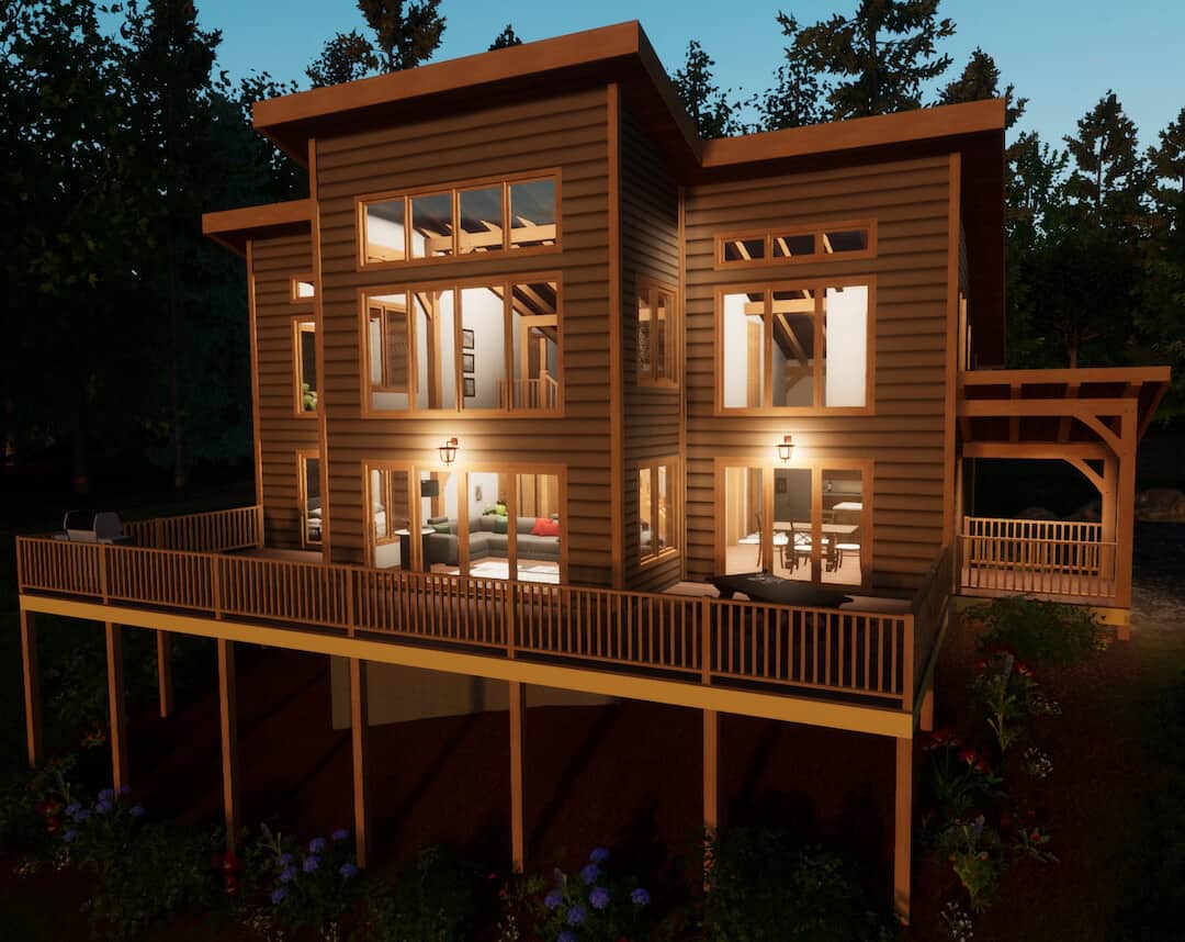 24×46 Shed Roof House - Timber Frame HQ