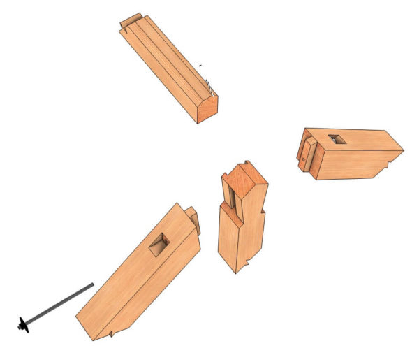 King Post with Steel All Thread - Timber Frame HQ