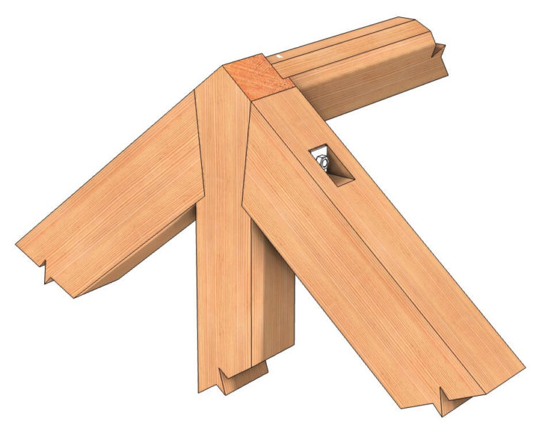 King Post with Steel All Thread - Timber Frame HQ