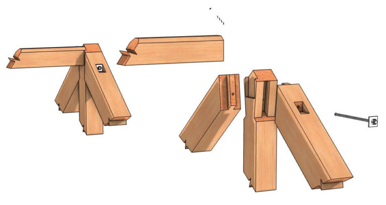 King Post with Steel All Thread - Timber Frame HQ