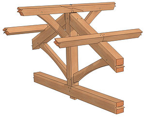 King Post Assembly - Timber Frame HQ