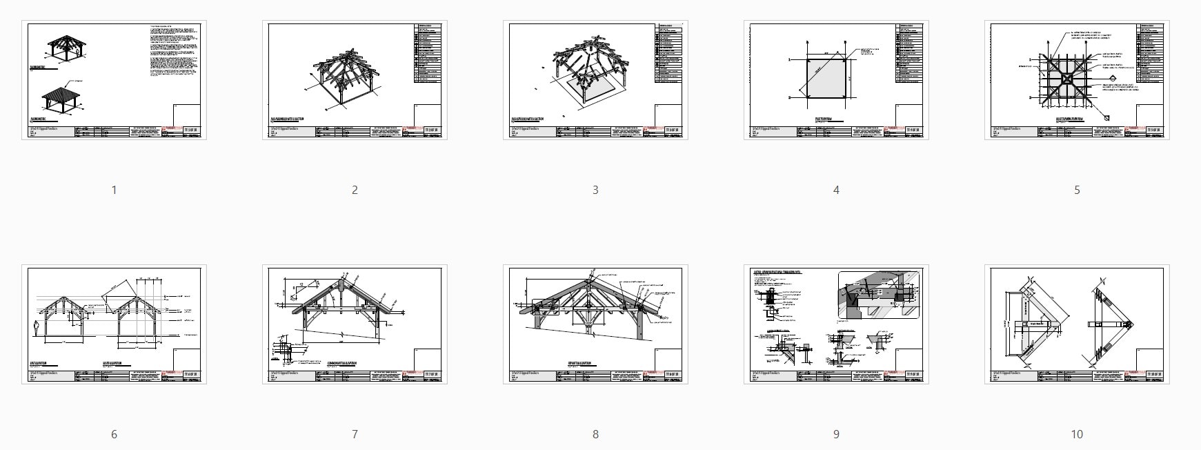 14×14 Hipped Roof Pavilion Plan - Timber Frame HQ