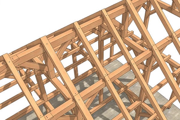 30×36 Heavy Timber Barn Home - Timber Frame HQ