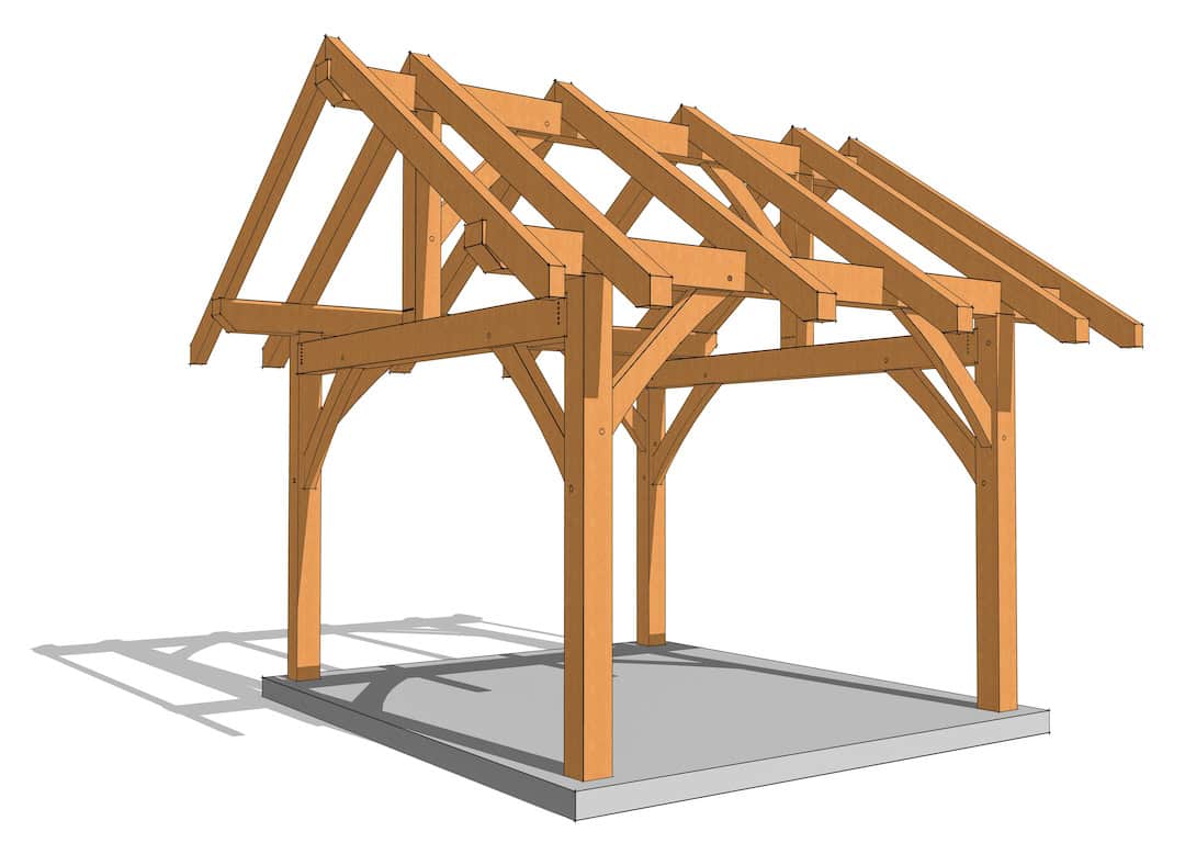14×12 Post and Beam Pavilion Plan - Timber Frame HQ